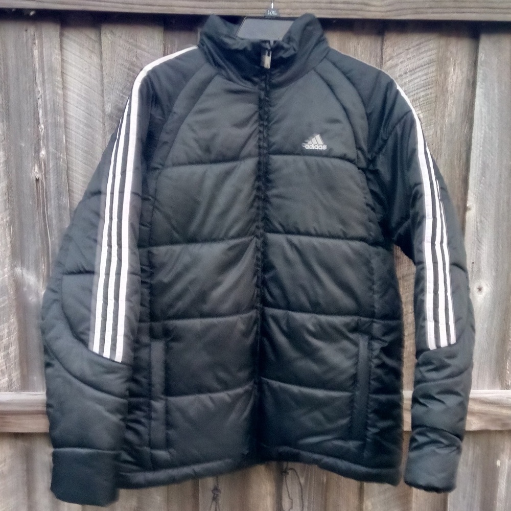 Retro Adidas Puffer Jacket 3 Stripes Medium - Gem